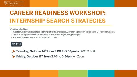 Career Readiness Workshop: Internship Search Strategies | Moody Events ...
